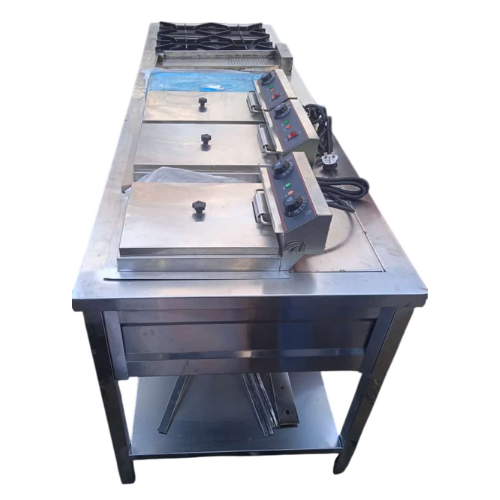 Combined Cooking Unit(2Burners,Griddle, Double & Single Imported Fryers ...